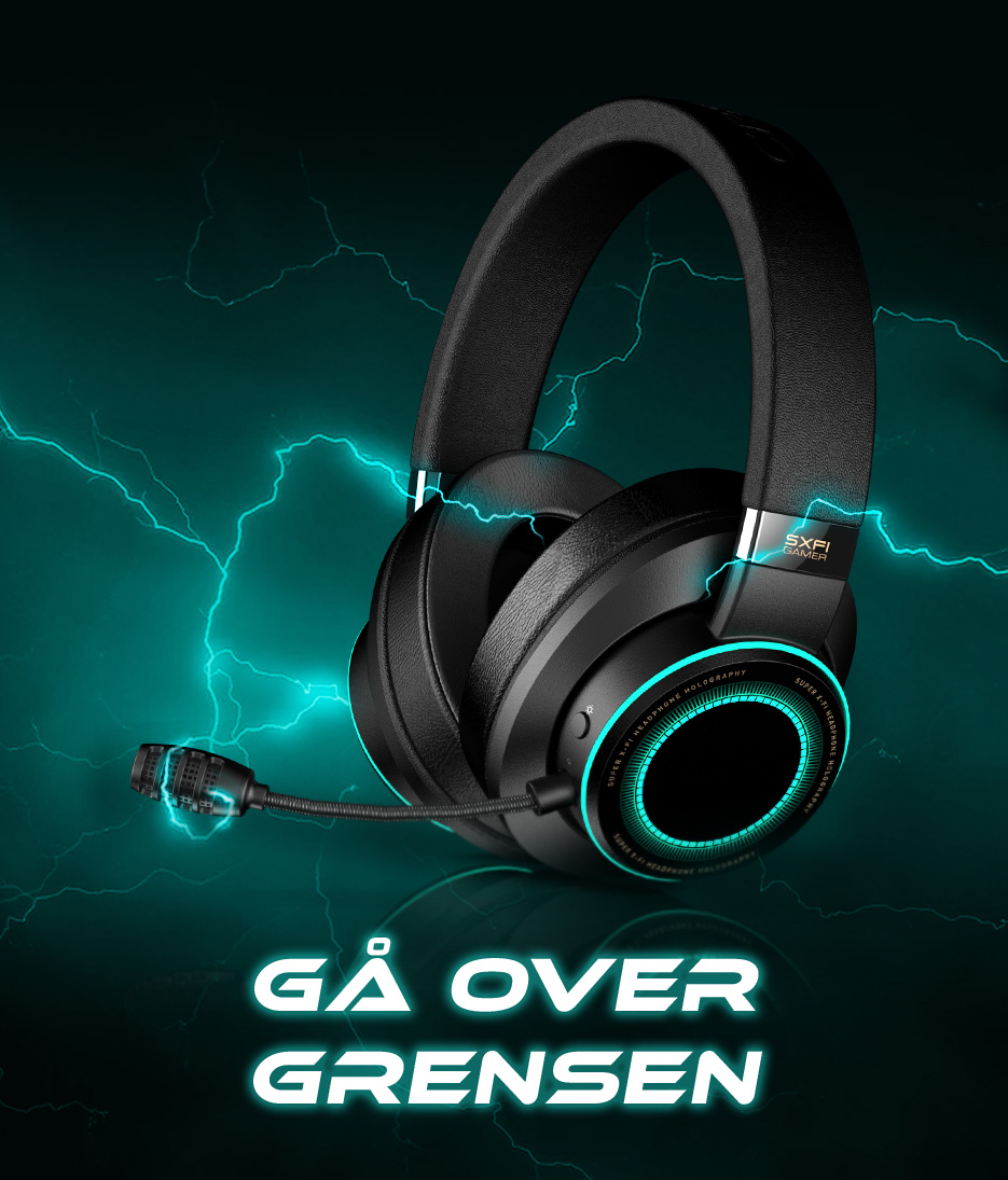 Creative SXFI GAMER USB-C gaming-hodesett med Super X-Fi-teknologi og ...