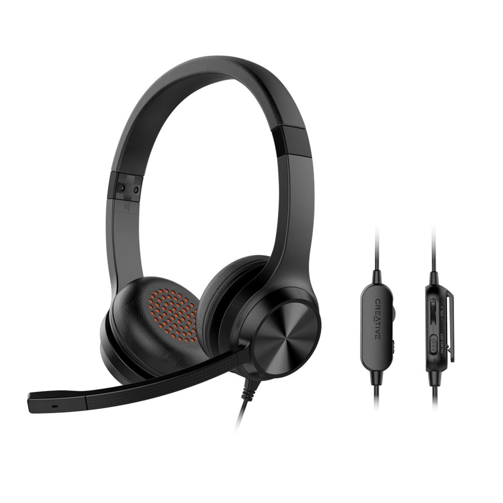 Creative Chat - 3.5 mm Stereo On-ear Headset with Noise-cancellation ...