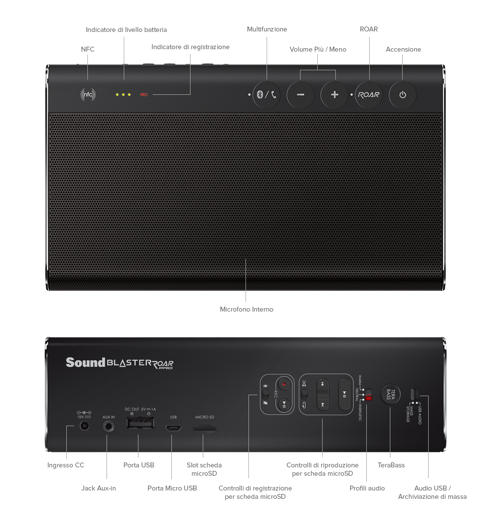 Sound Blaster Roar Pro - Altoparlante Bluetooth® portatile potente ...